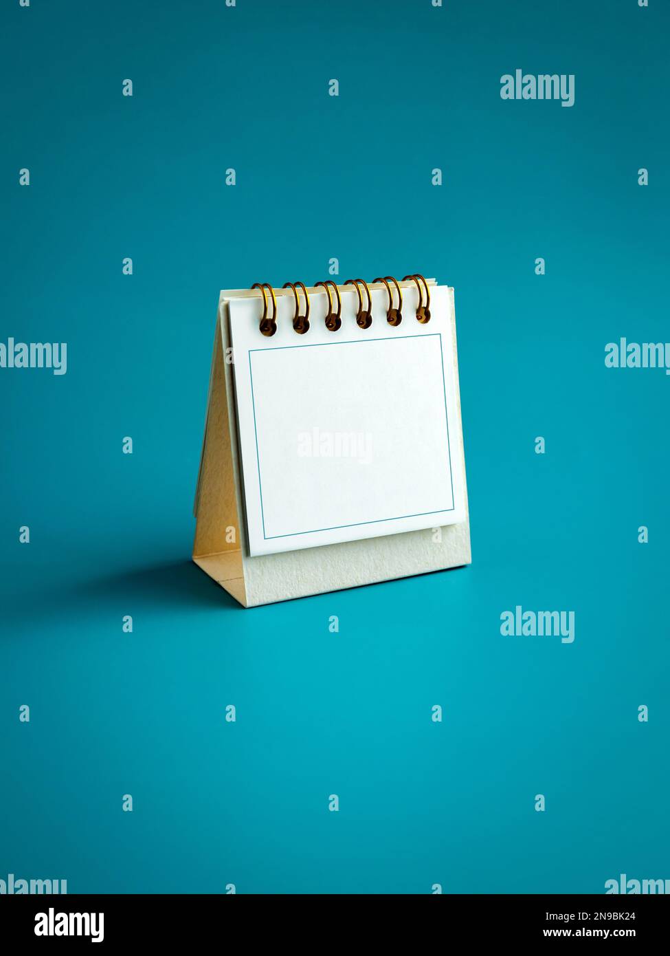 Blue line frame on white blank calendar desk for organize to plan and ...