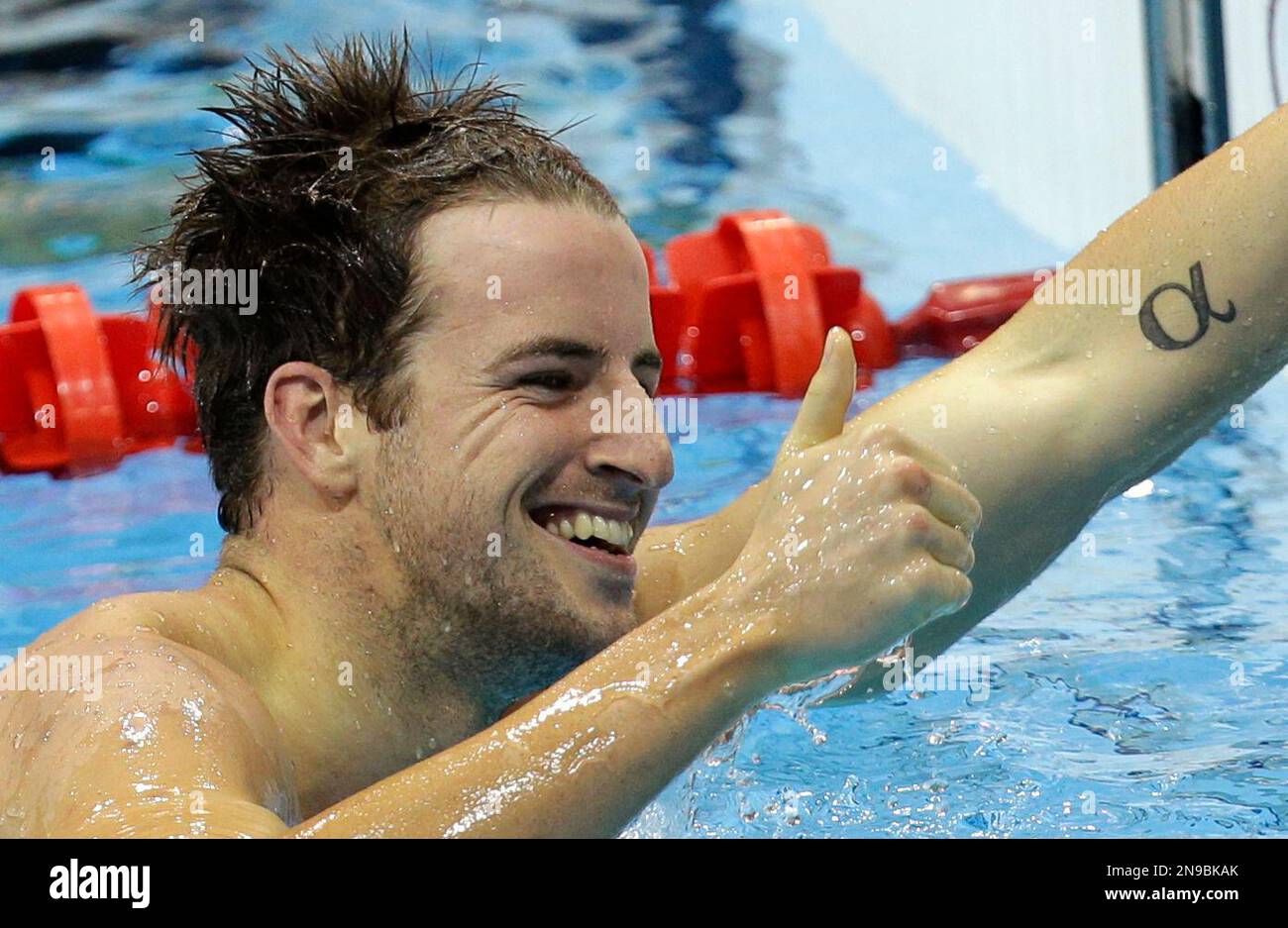 Australia's James Magnussen reacts after competing in the men's 100 ...