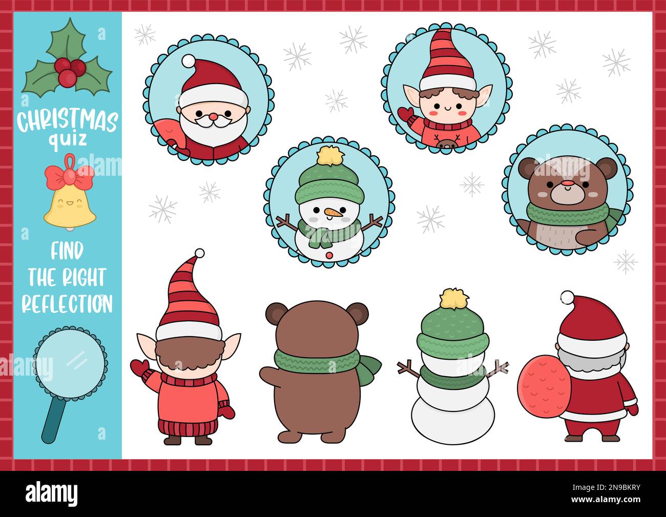 Christmas find the right reflection activity. Logical matching quiz ...