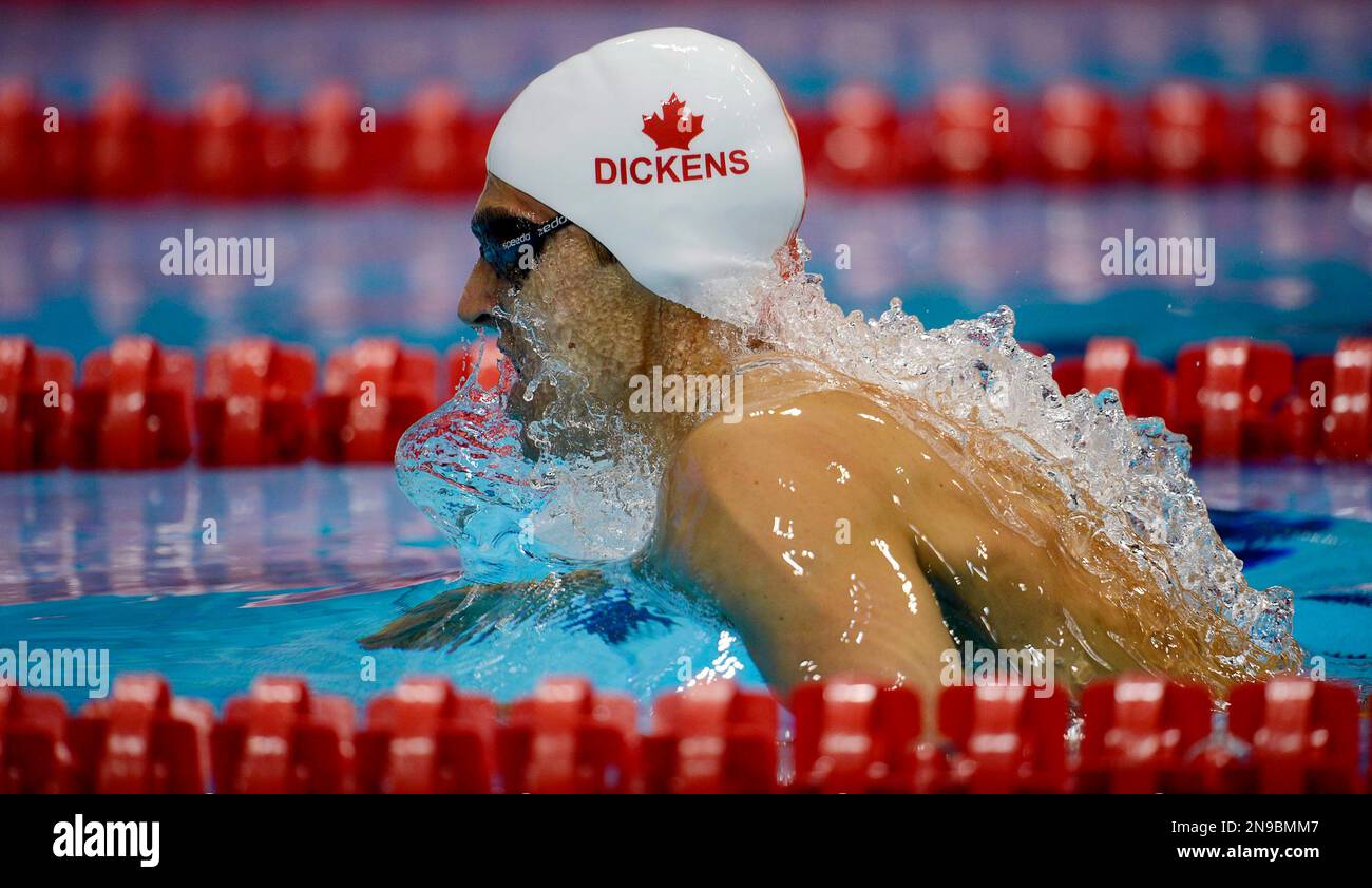 Canada's Scott Dickens competes in a men's 200-meter breaststroke heat ...