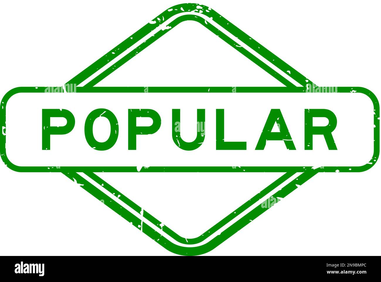 Grunge green popular word rubbber seal stamp on white background Stock ...