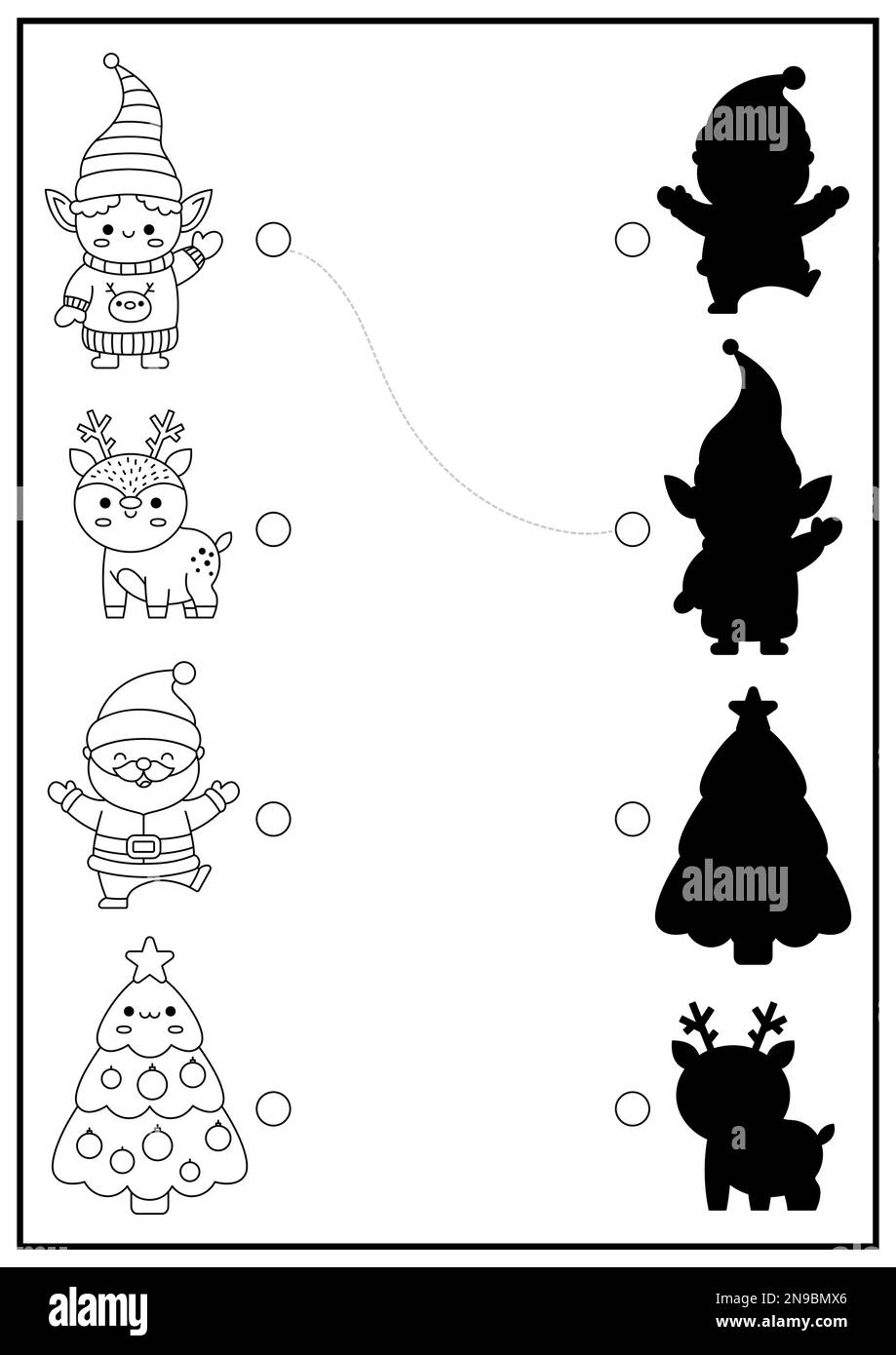 Santa claus with deer Black and White Stock Photos & Images - Alamy