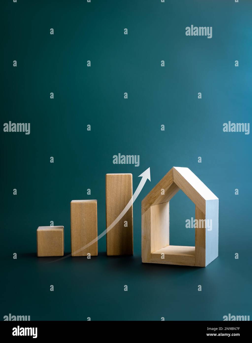 Home tax, real estate investment, property value concepts. Rise up ...
