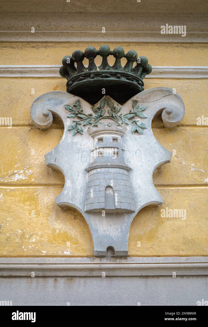 Otocec, Slovenia - November 28, 2022: Coat of arms at the tomb of the ...