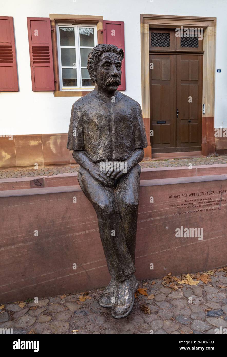 Strasbourg, France - December 13, 2022: Statue of Albert Schweitzer, a ...