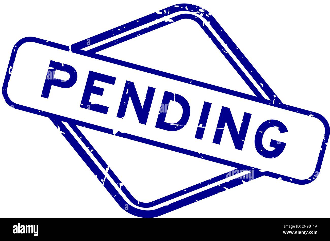 Grunge blue pending word rubber seal stamp on white background Stock ...