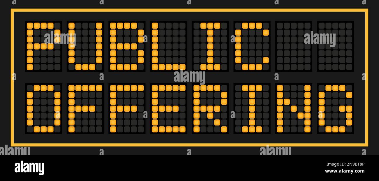 Orange color led banner in word public offering on black background ...