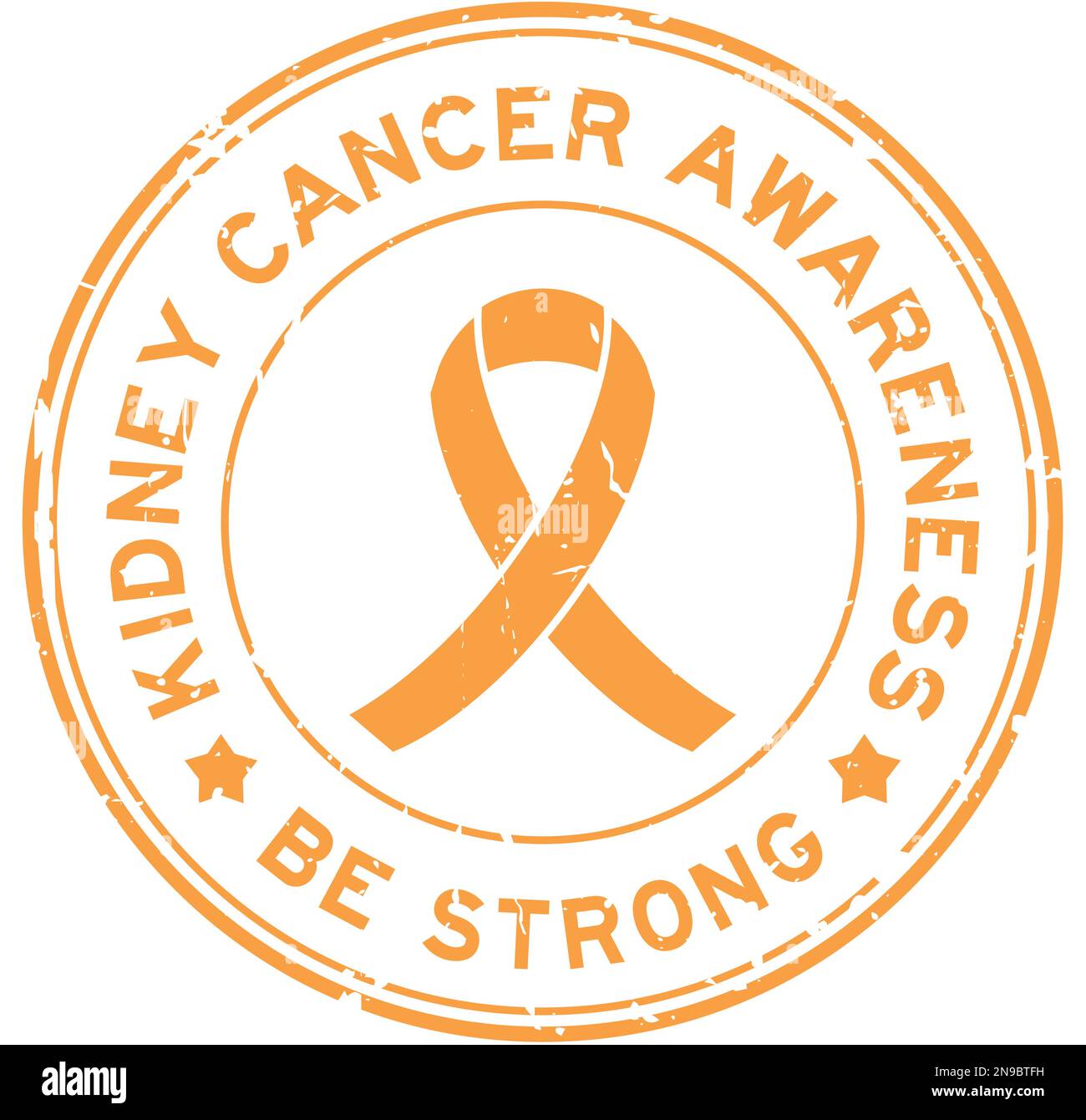 Grunge orange kidney cancer awareness be strong word with ribbon banner ...