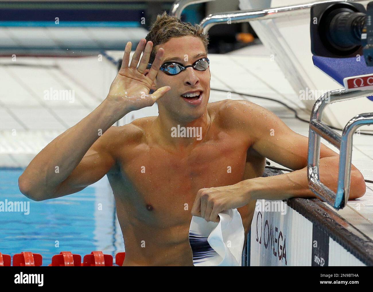 Belgium's Pieter Timmers reacts after competing in a men's 100-meter ...
