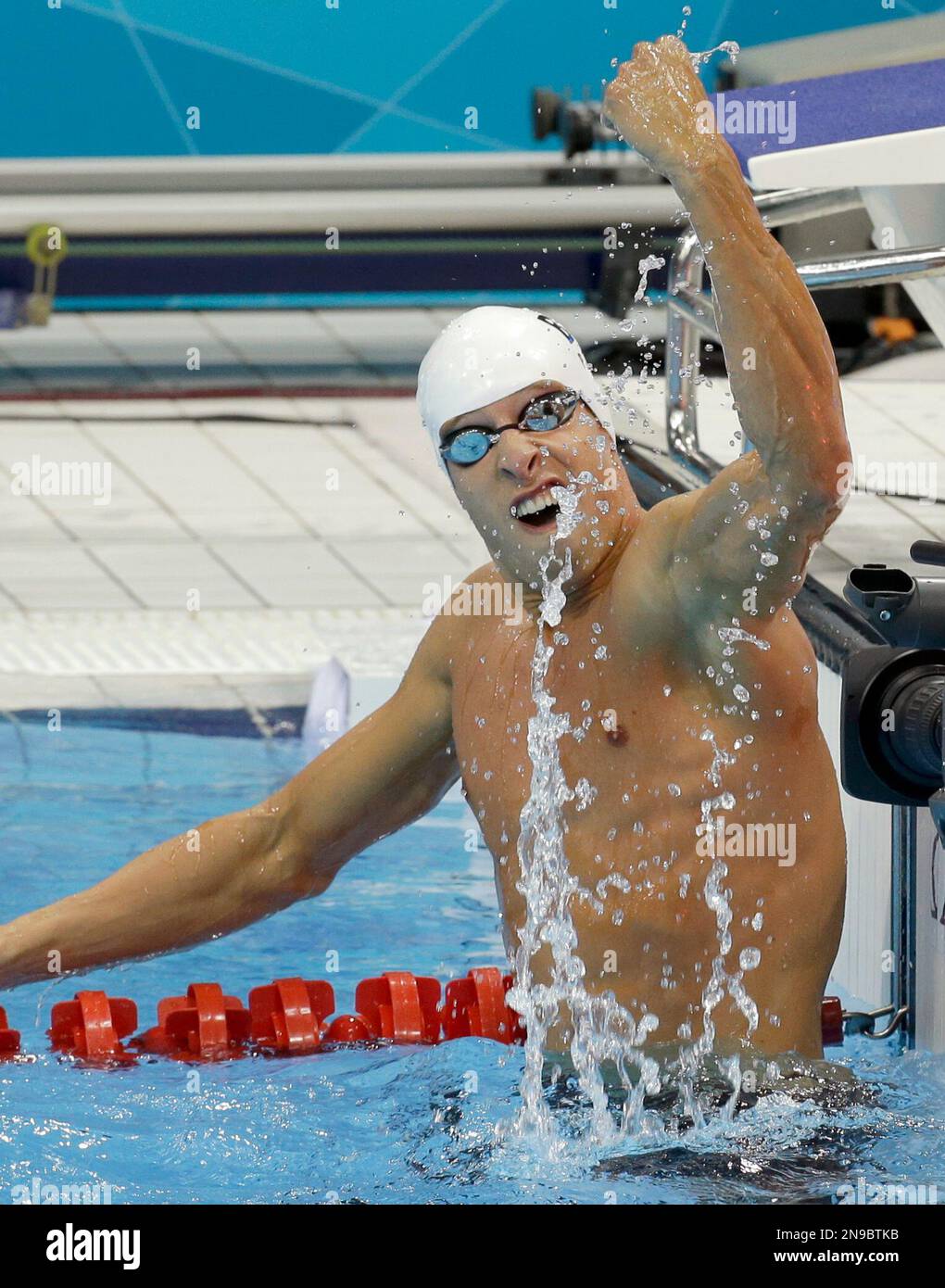 Belgium's Pieter Timmers reacts after competing in a men's 100-meter ...