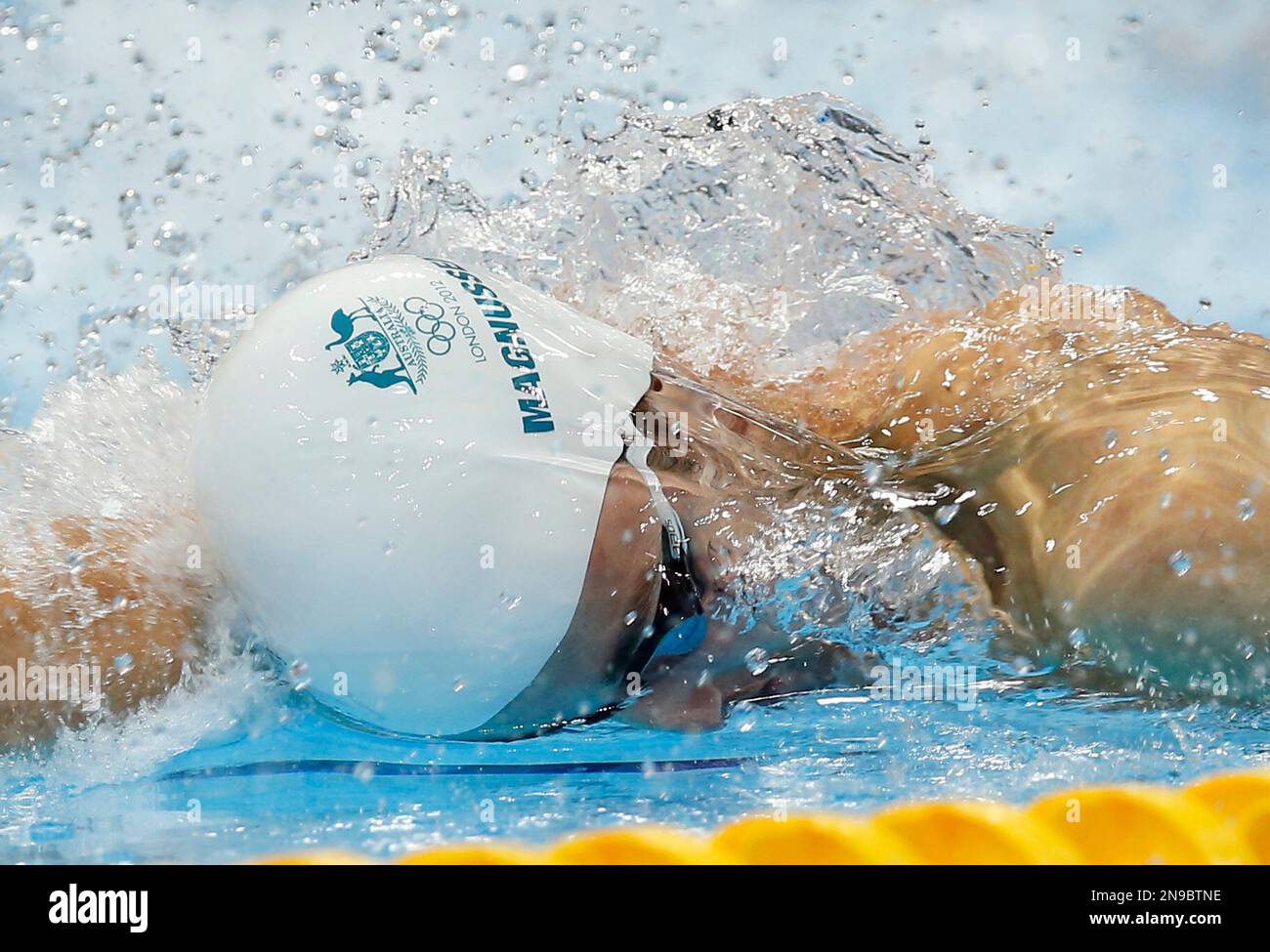Australia's James Magnussen competes in a men's 100-meter freestyle ...