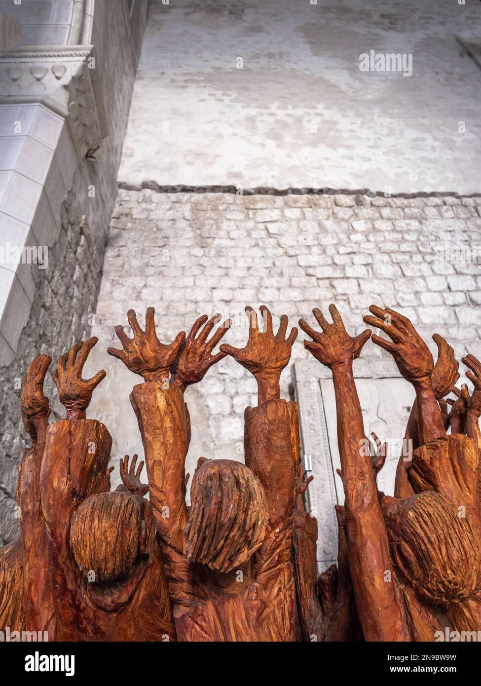 Venzone, Italy - December 29, 2022: A part of sculpture in the ...