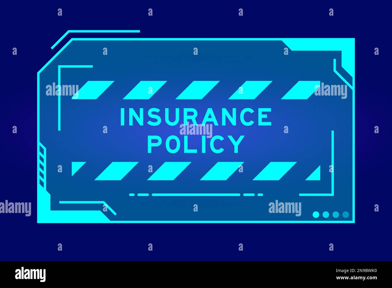 Futuristic hud banner that have word insurance policy on user interface ...
