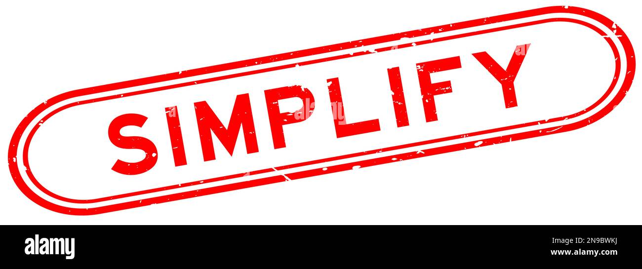 Grunge red simplify word rubber seal stamp on white background Stock ...