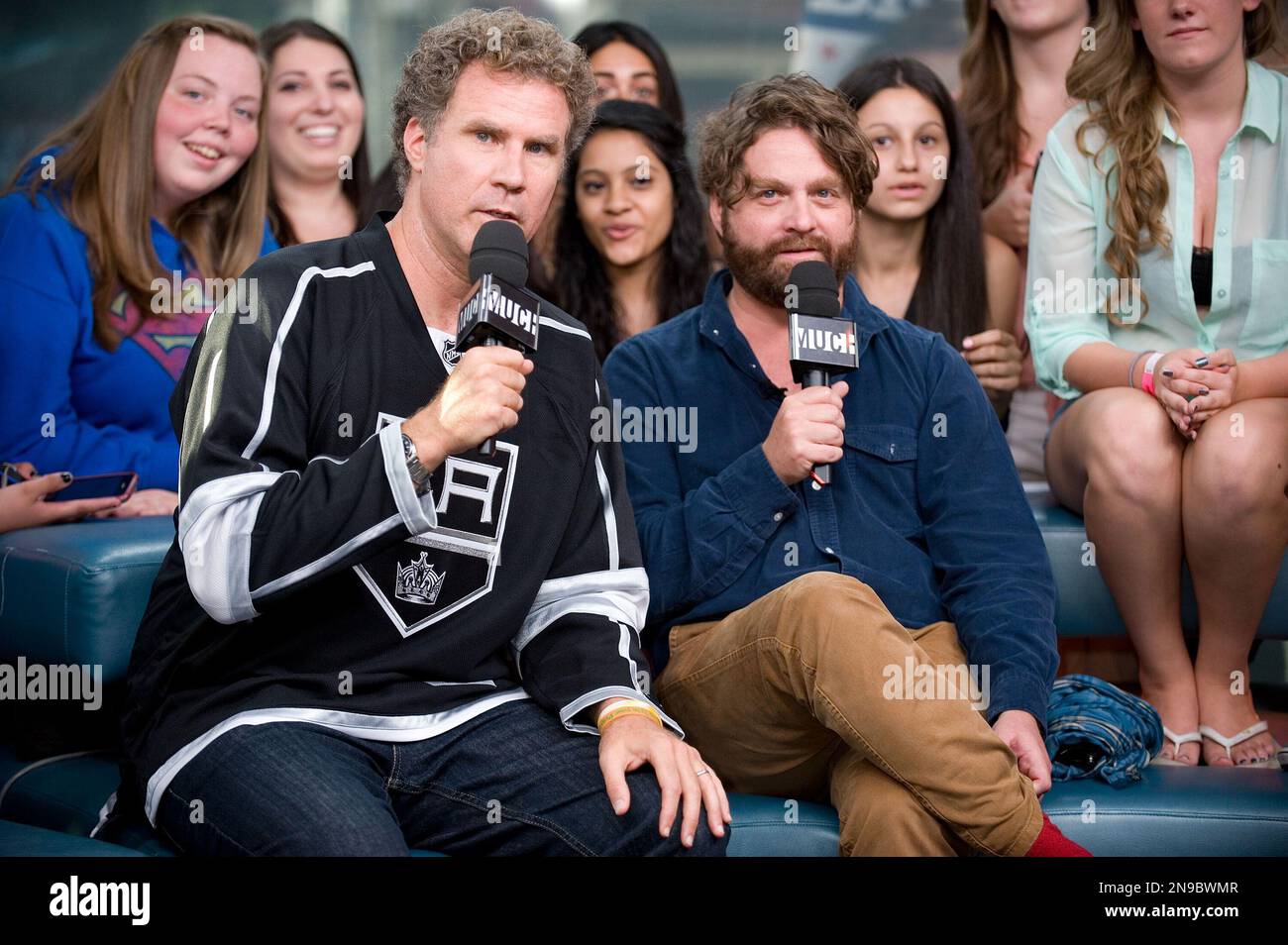 Actors Will Ferrell, left, and Zach Galifianakis visit New.Music.Live ...