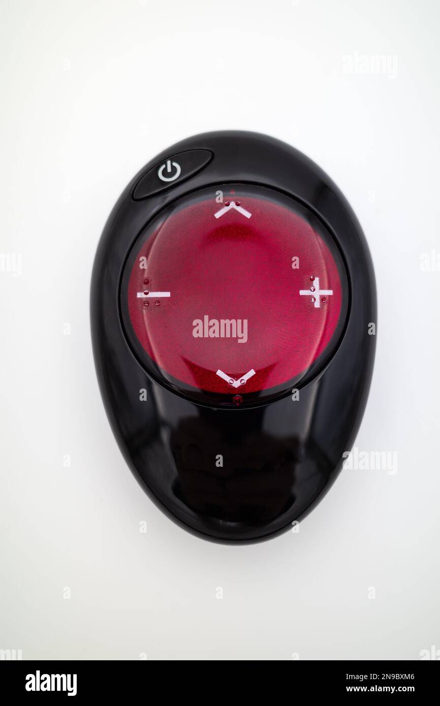 Simple blach and red remote control for TV on white background Stock ...