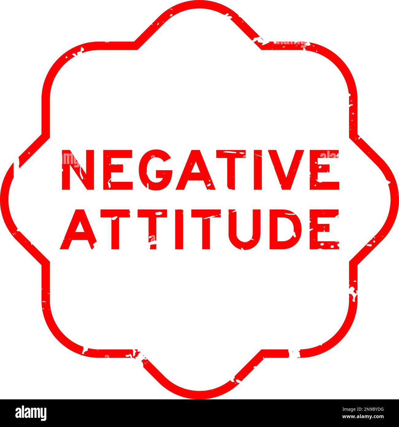 Grunge red negative attitude word rubber seal stamp on white background ...