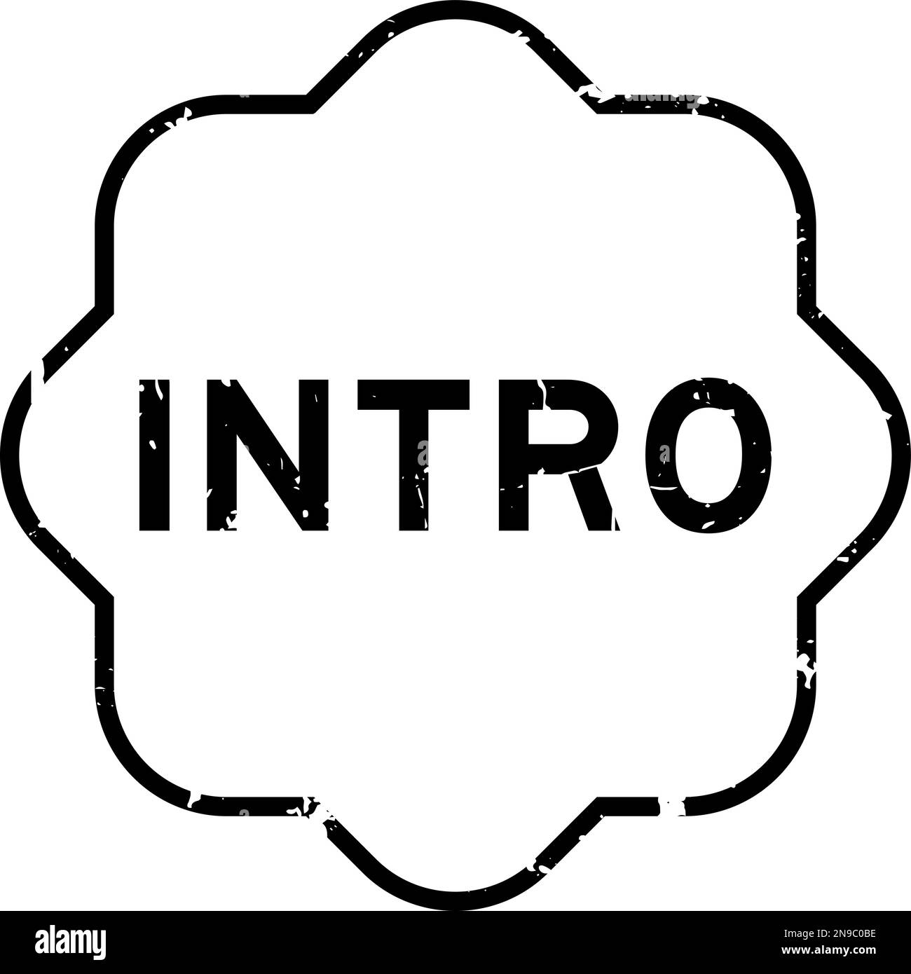 Grunge black intro word round seal stamp on white background Stock ...
