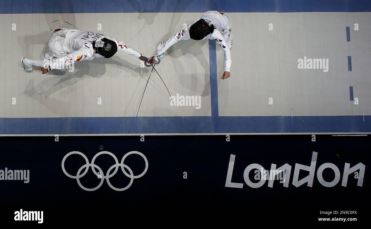 China's Yujie Sun and South Korea's Shin A-lam, right, compete in the ...