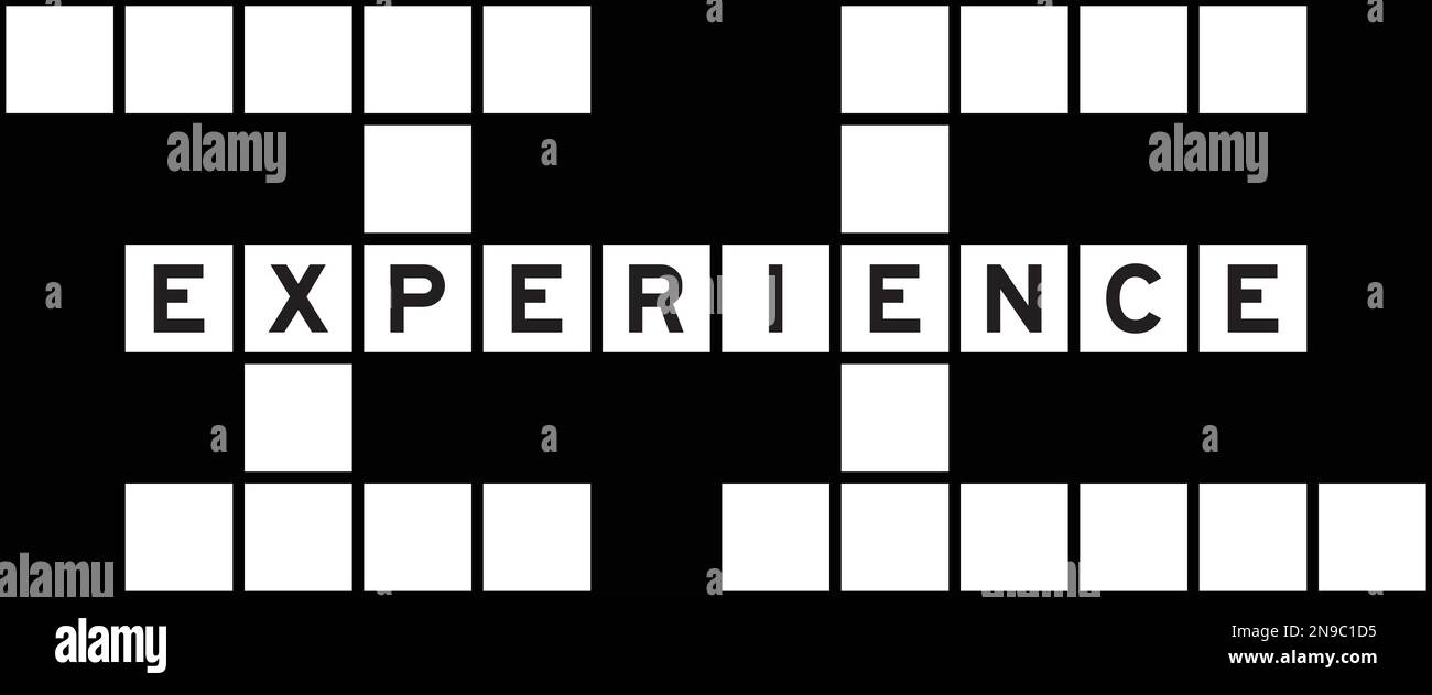 Alphabet letter in word experience on crossword puzzle background Stock ...