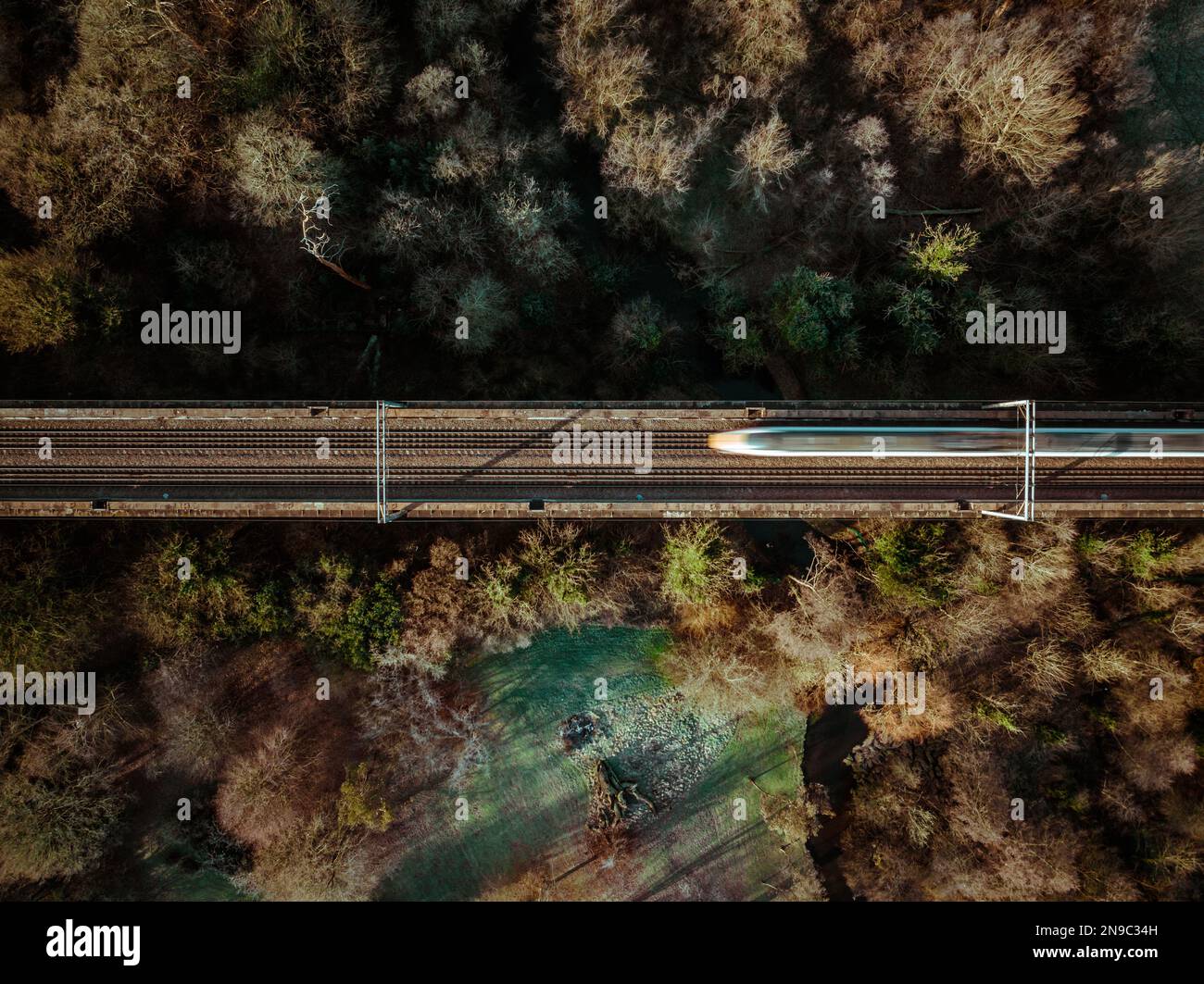 Aerial view high speed train hi-res stock photography and images - Alamy