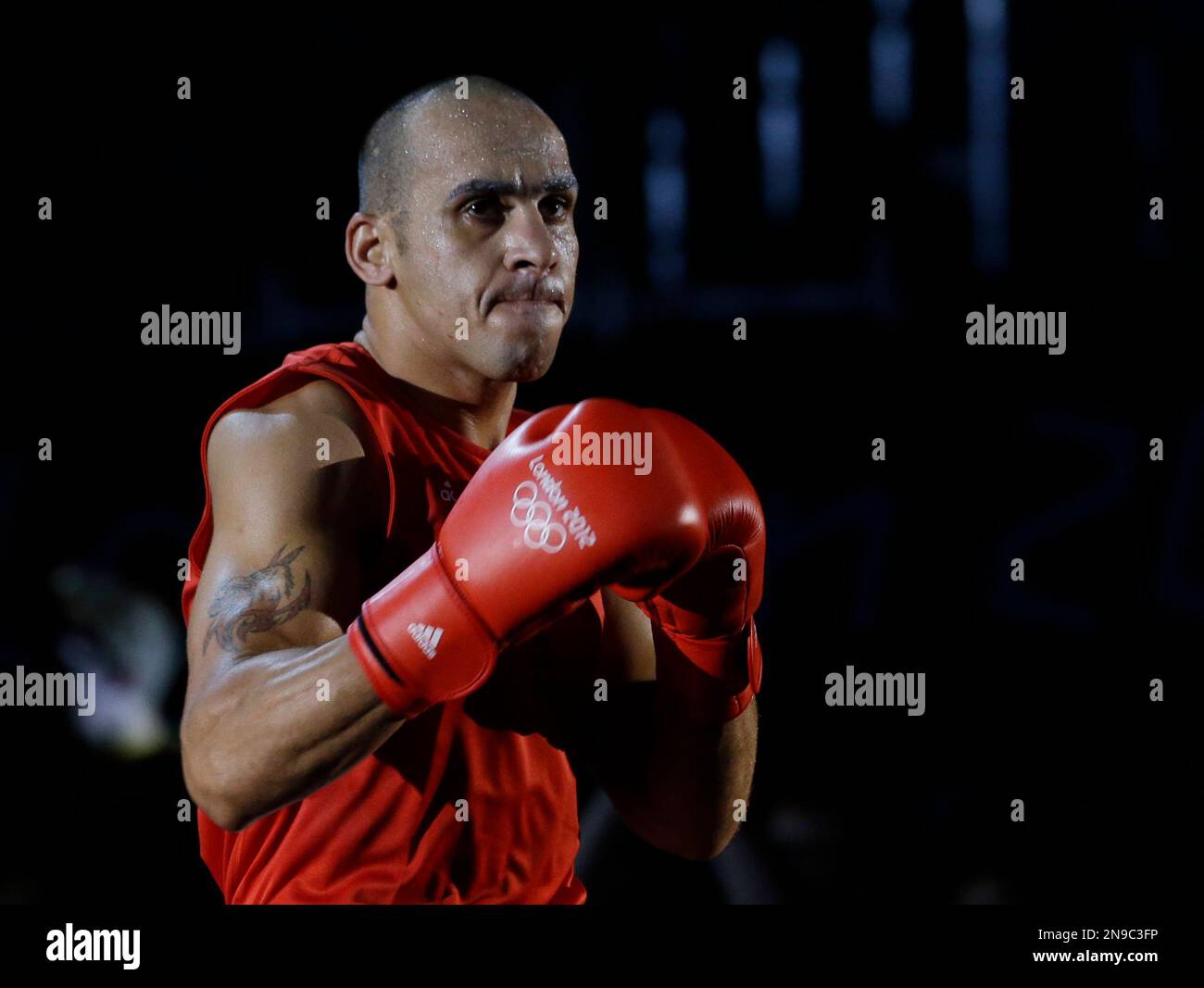 Jordan's Ihab Almatbouli makes his way to the ring before fighting ...