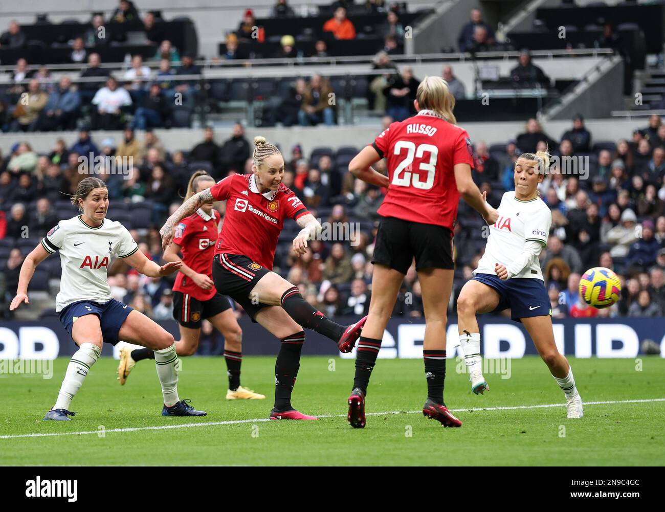 London, England, 12th February 2023. Leah Galton of Man Utd women ...