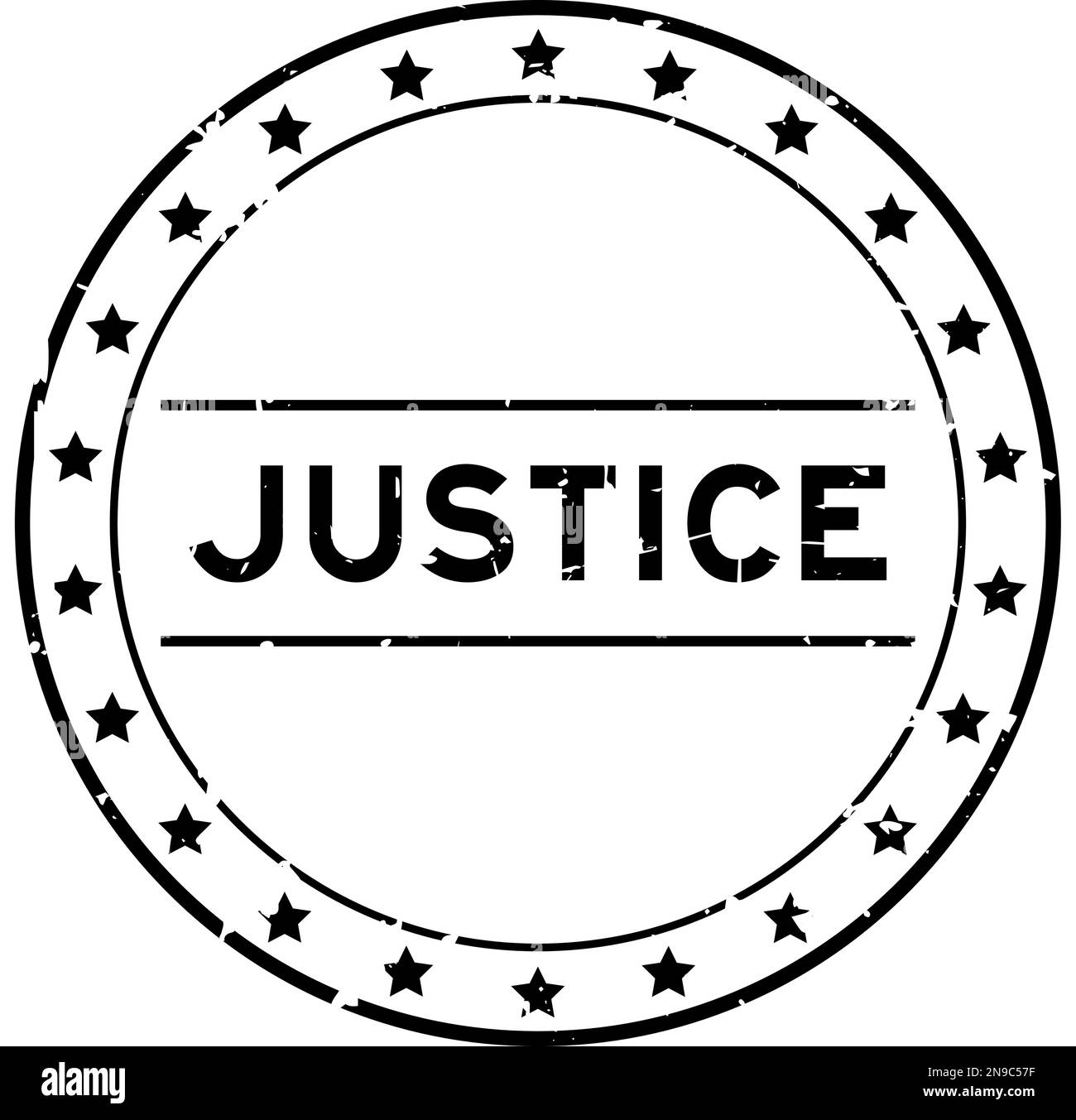 Grunge black justice word round rubber seal stamp on white background ...