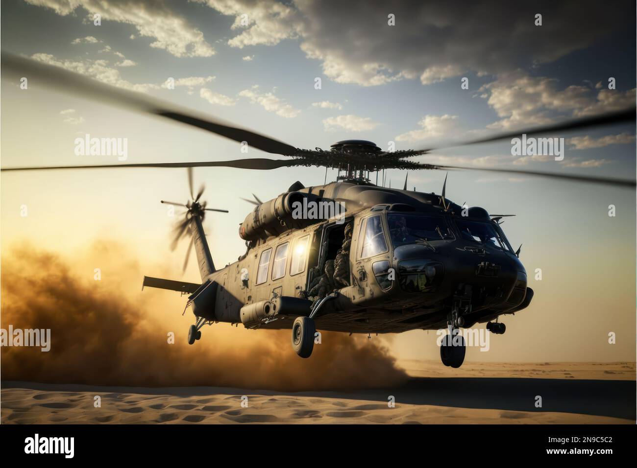 Blackhawk Helicopter In Action Wallpaper