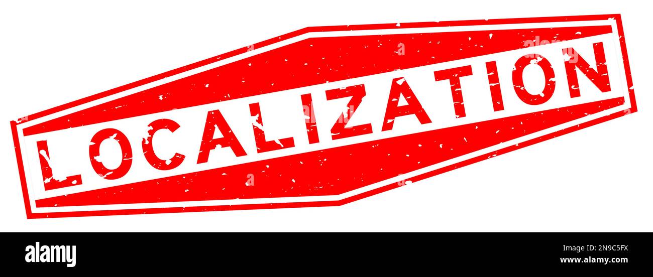 Grunge red localization word hexagon rubber seal stamp on white background Stock Vector Image ...