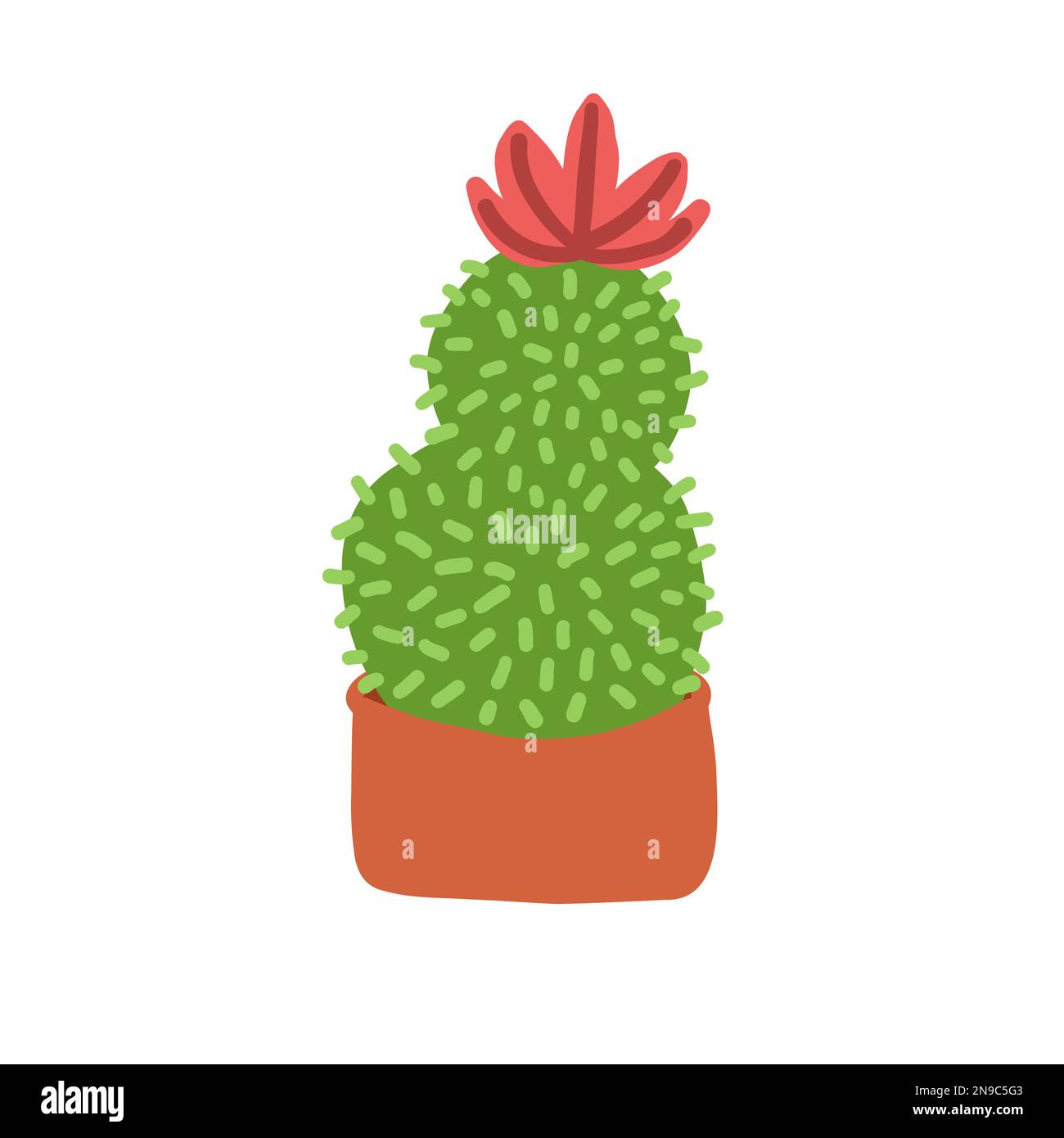Cartoon cactus. Vector illustration in flat style isolated on white ...