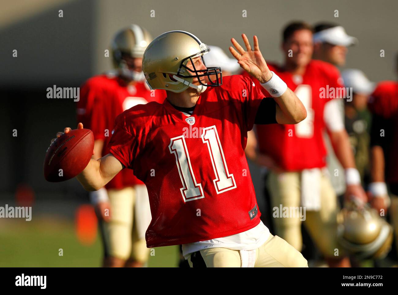 New Orleans Saints quarterback Luke McCown (11) runs through drills ...