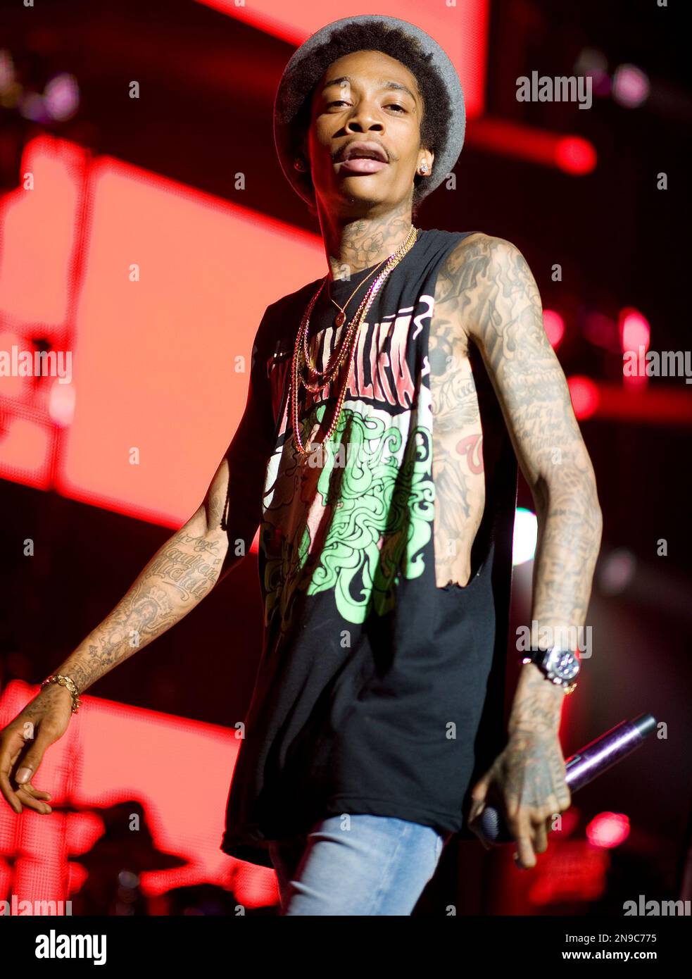Rapper Wiz Khalifa performs at the Molson Canadian Amphitheatre during ...