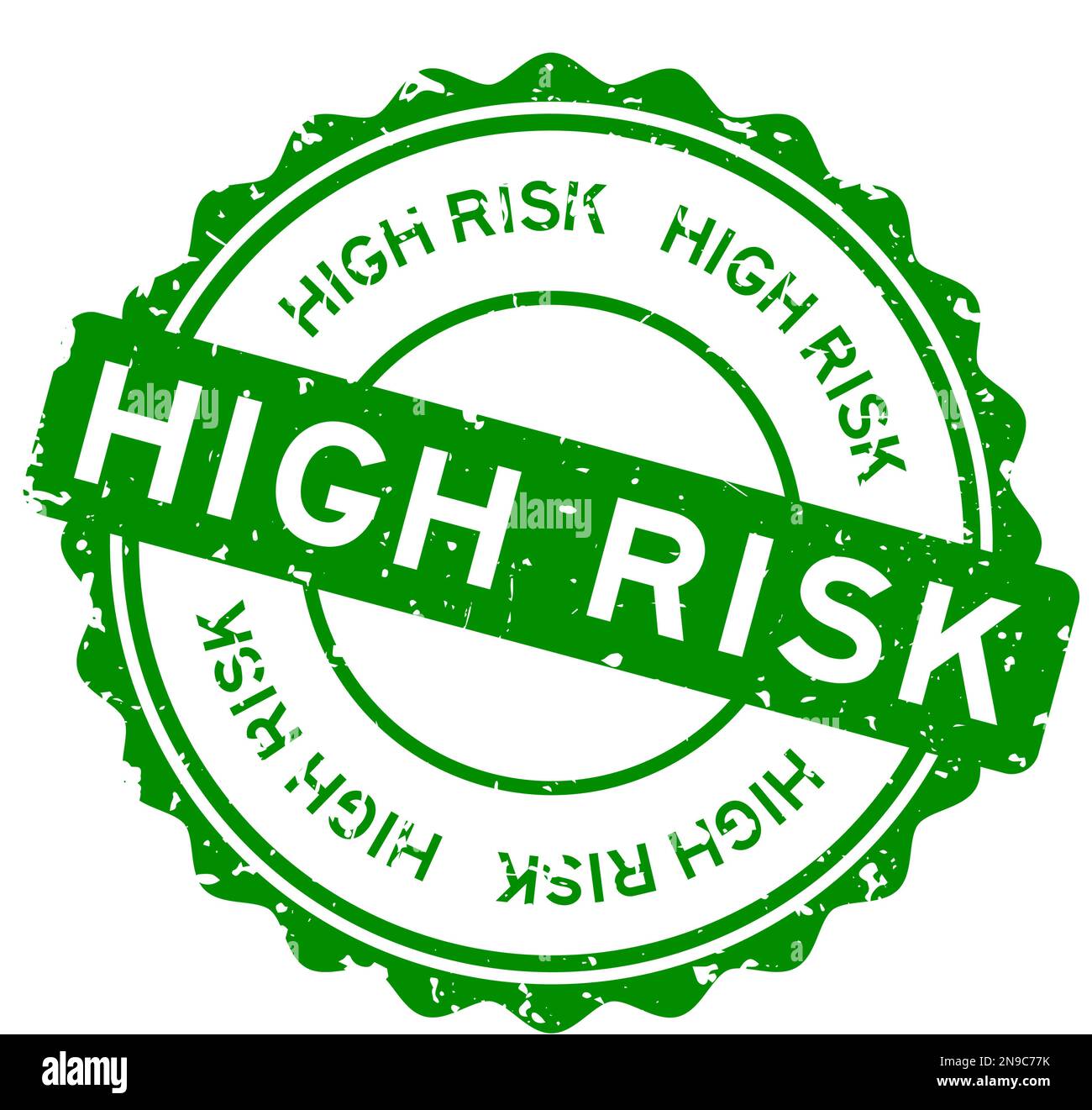 Grunge green high risk word round rubber seal stamp on white background Stock Vector Image & Art ...