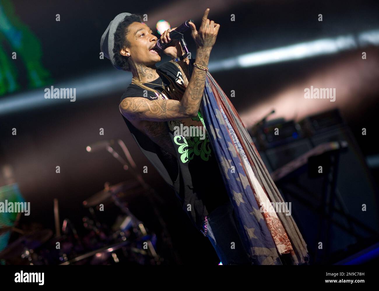 Rapper Wiz Khalifa performs at the Molson Canadian Amphitheatre during his "Under the Influence ...
