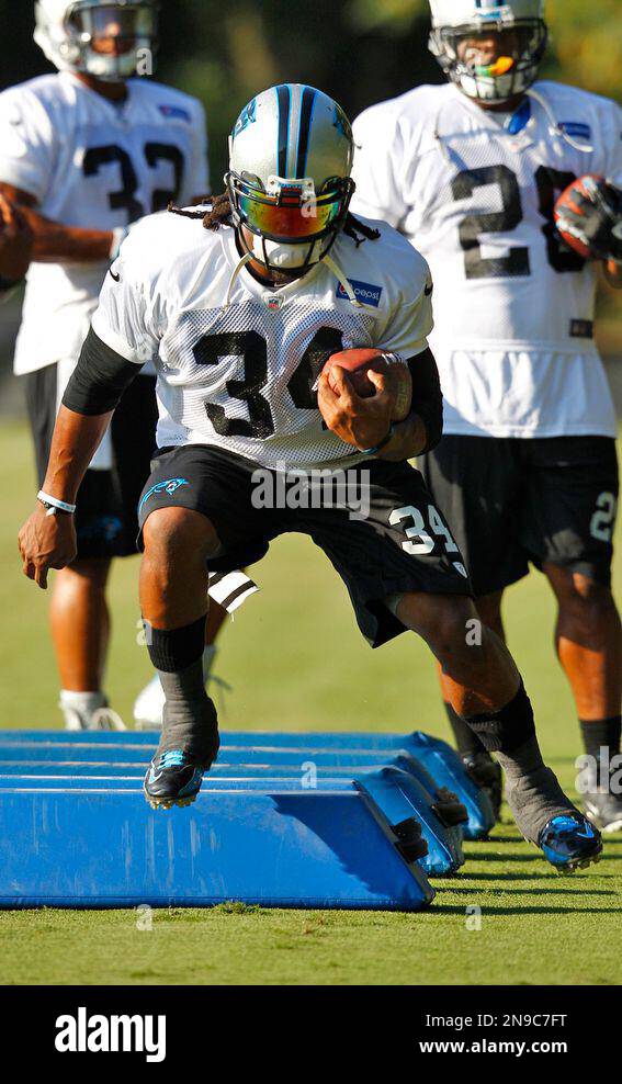 Carolina Panthers' DeAngelo Williams runs a drill during practice at ...
