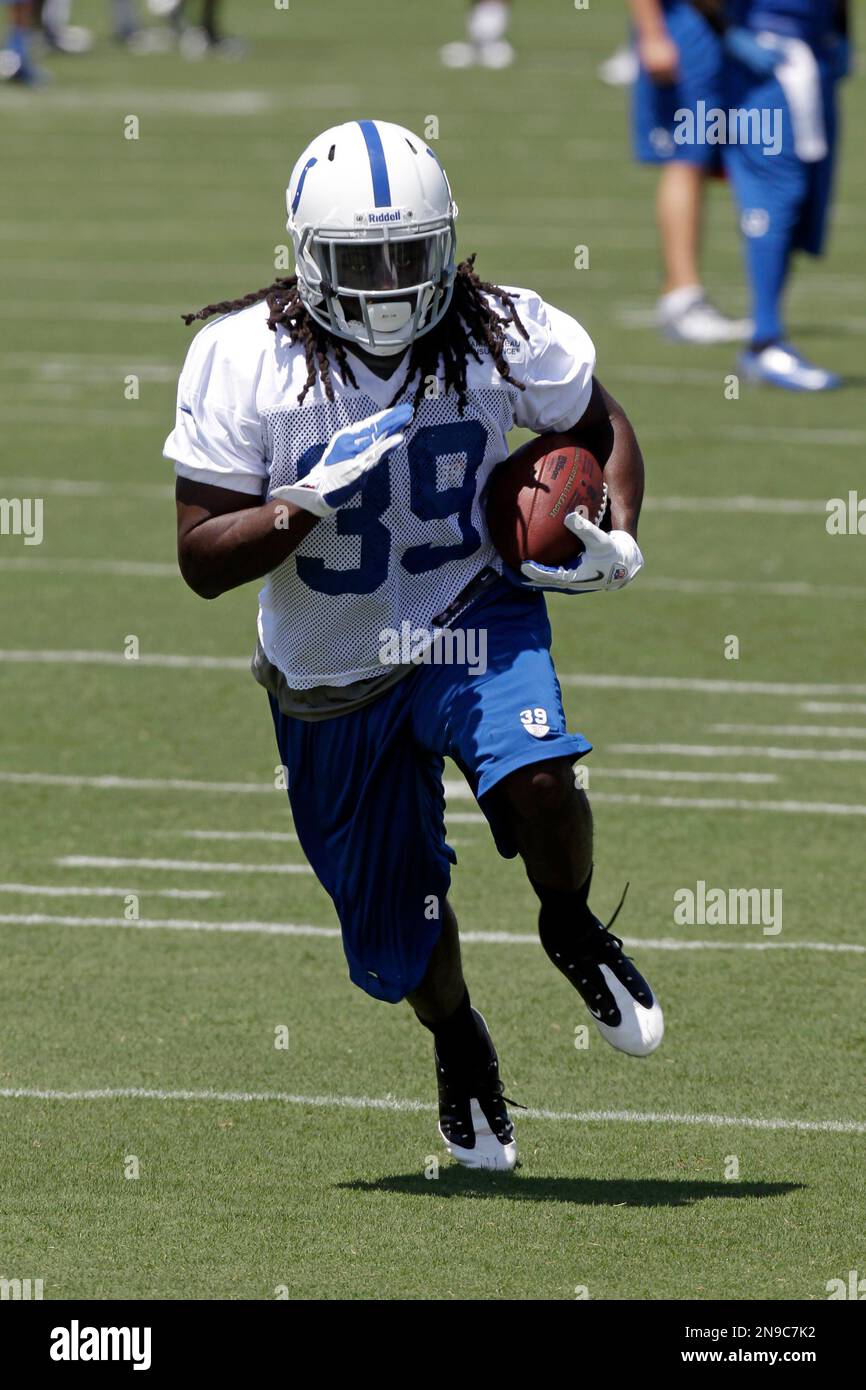 Indianapolis Colts running back Deji Karim on the first day or practice ...
