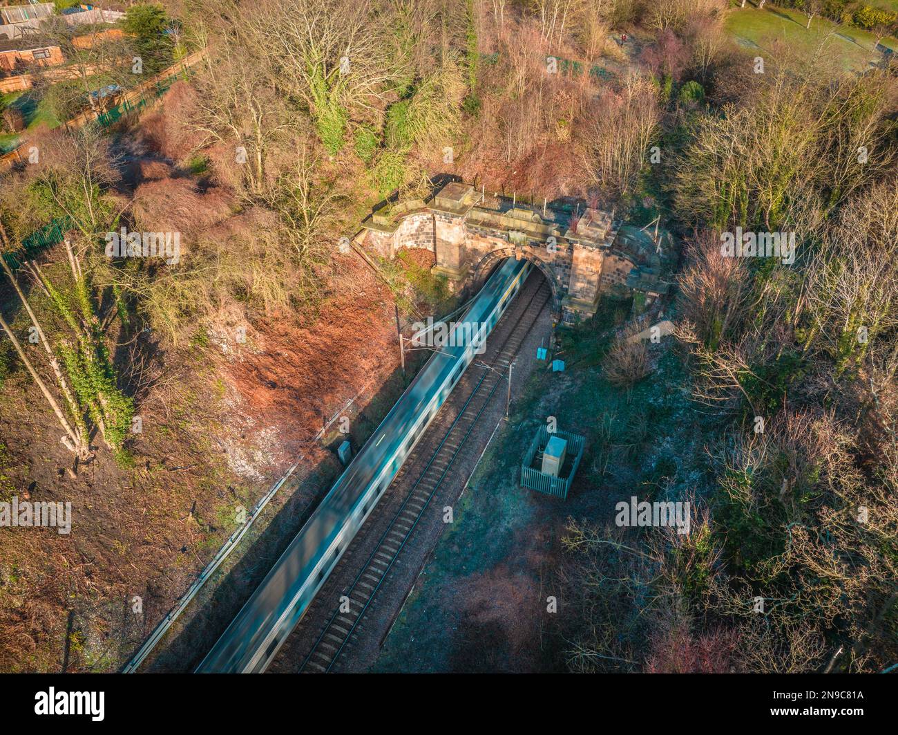 Aerial view high speed train hi-res stock photography and images - Alamy