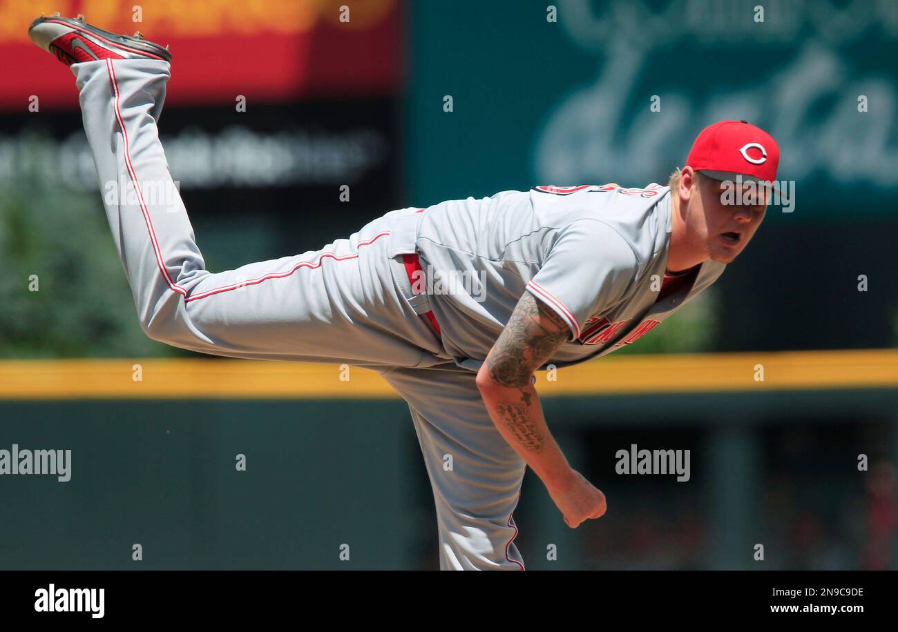 Cincinnati Reds starting pitcher Mat Latos works against the Colorado ...