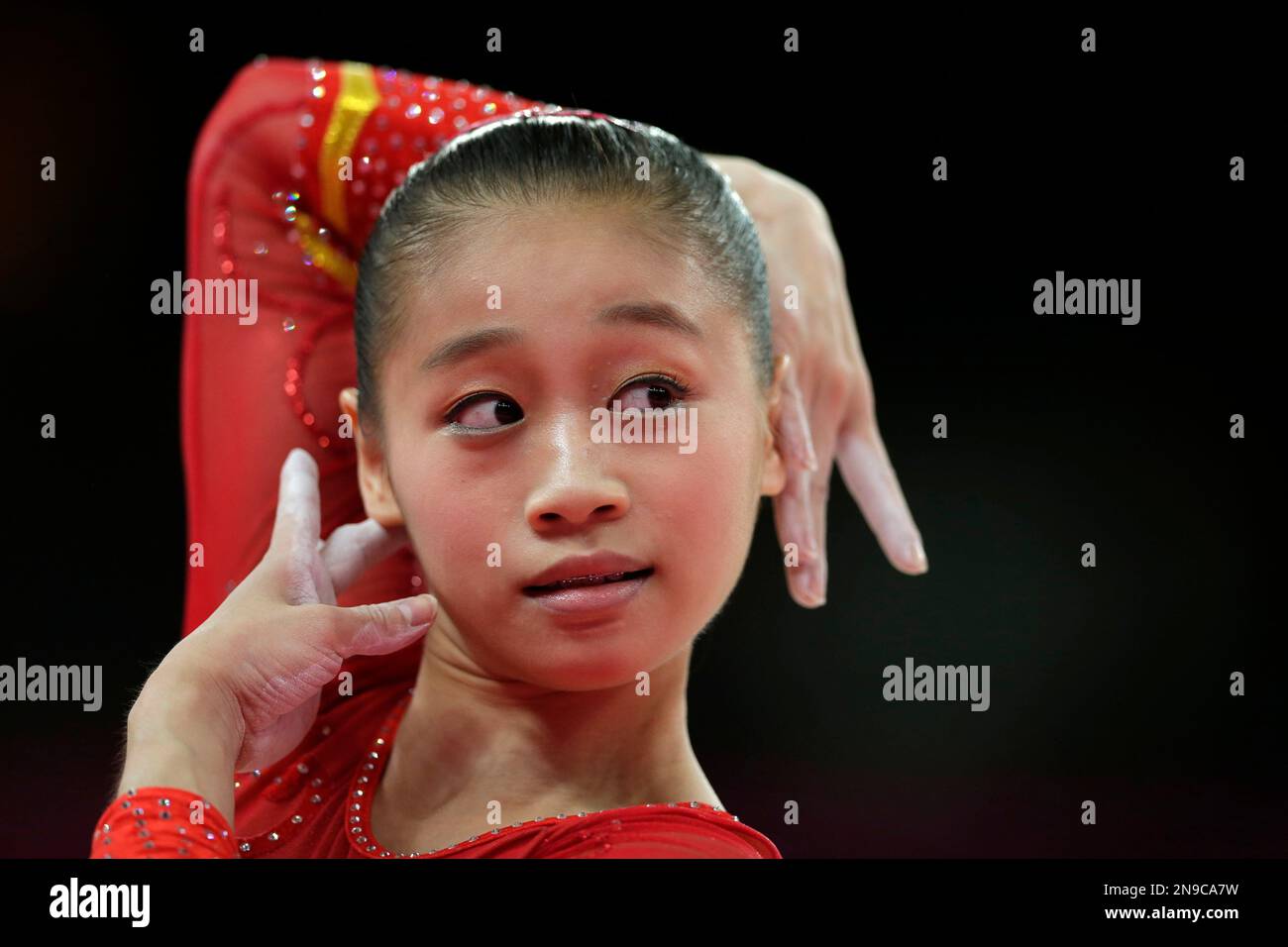 Chinese gymnast Sui Lu performs on the floor during the Artistic ...