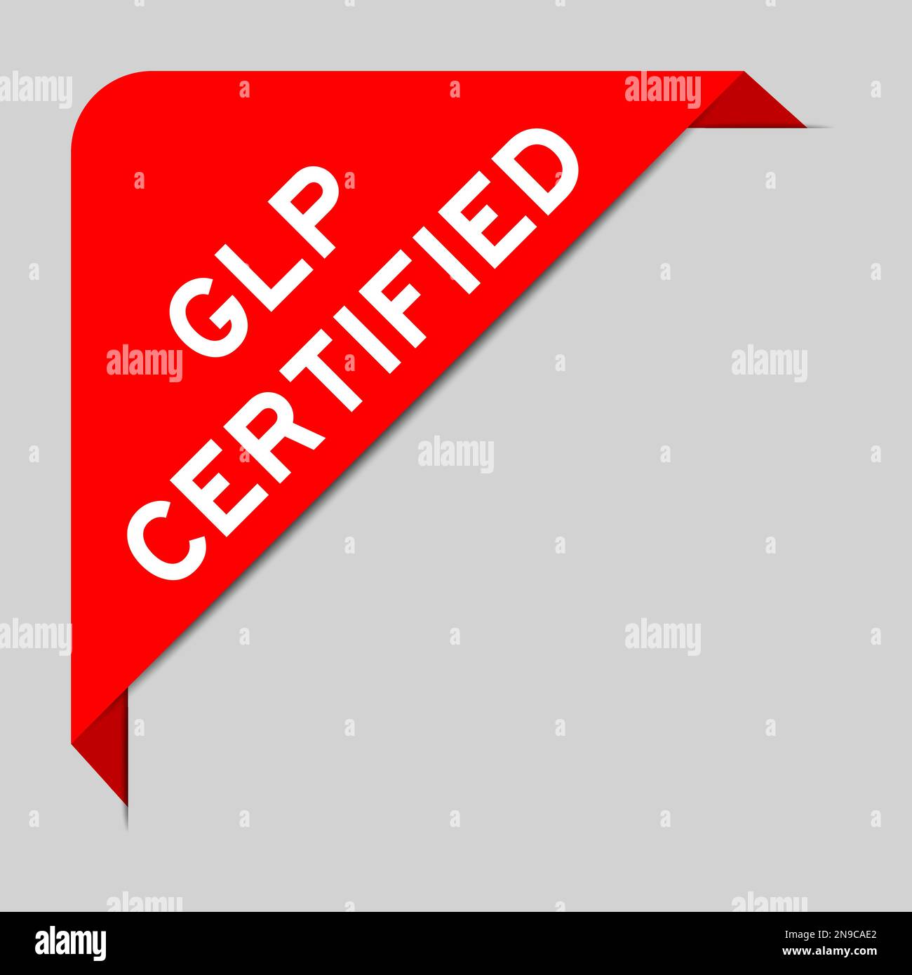 Red color of corner label banner with word GLP (Abbreviation of Good ...