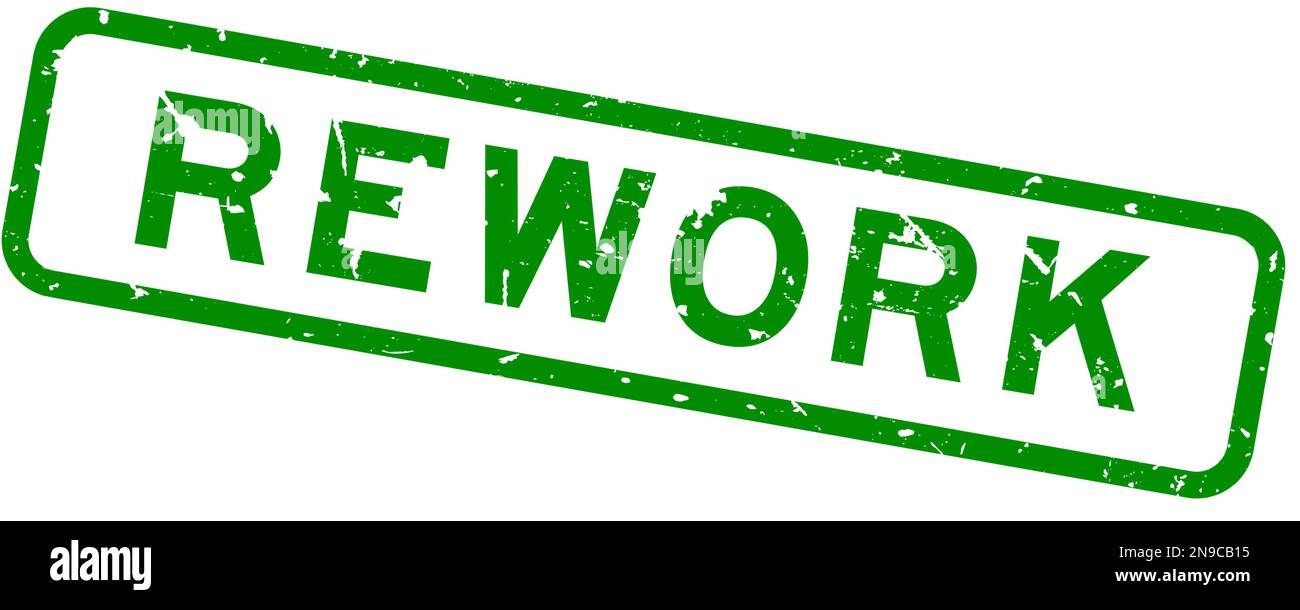 Grunge green rework word square rubber seal stamp on white background Stock Vector Image & Art ...