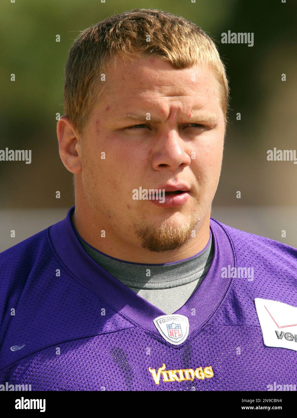Minnesota Vikings defensive tackle Chase Baker (62) shown during NFL football training camp ...