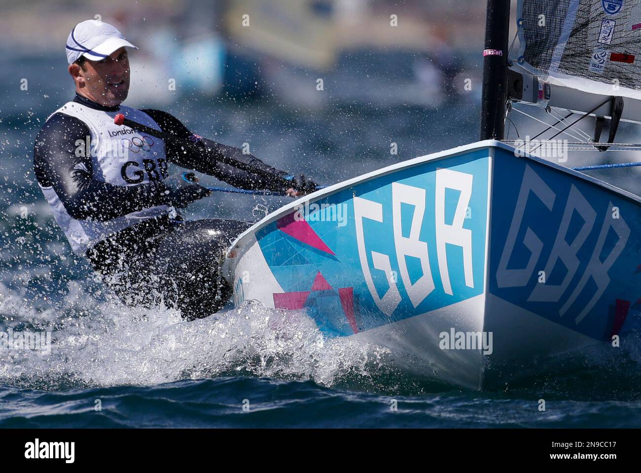 Britain's Ben Ainslie competes during the finn dinghy class race 2 at ...