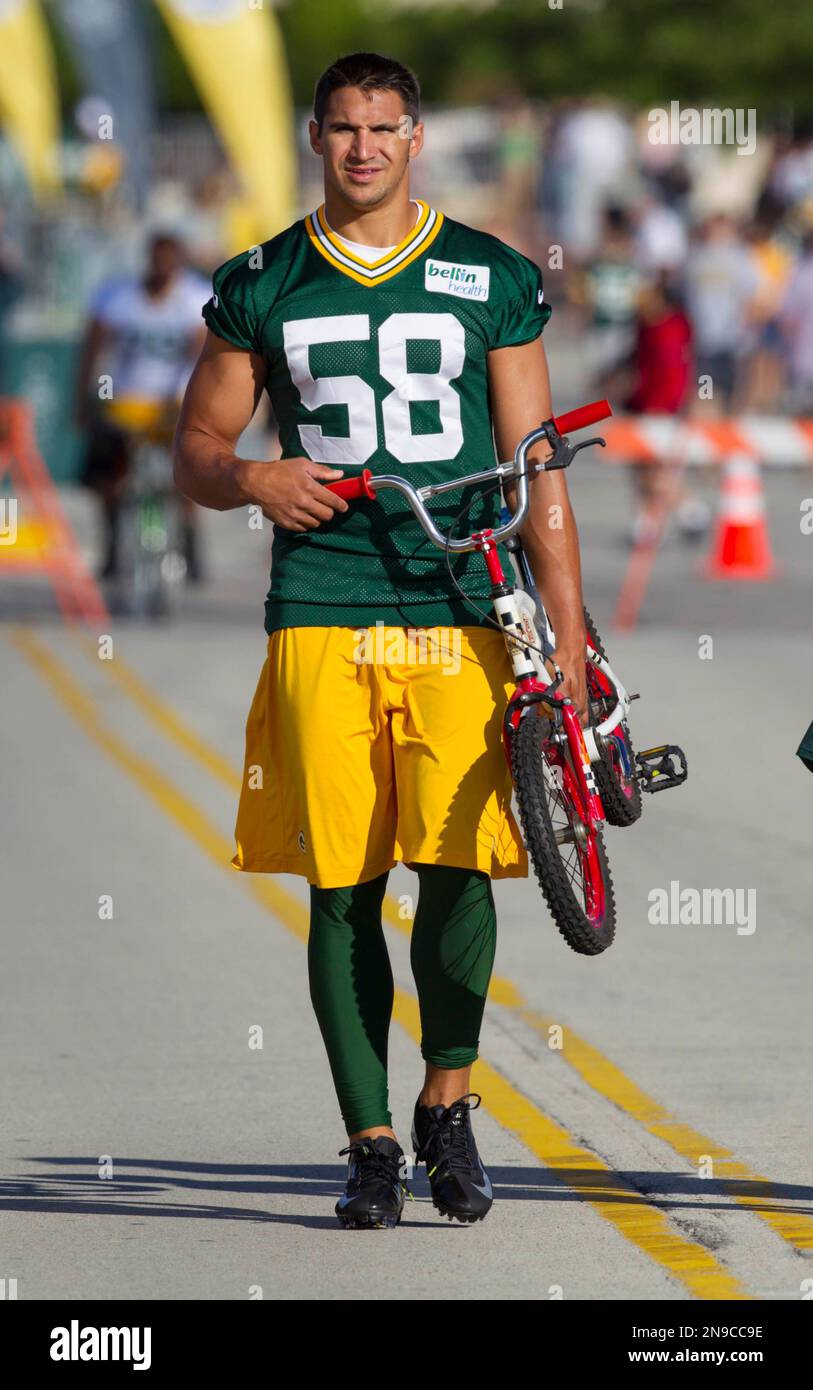 Green Bay Packers linebacker Frank Zombo (58) at NFL football training ...
