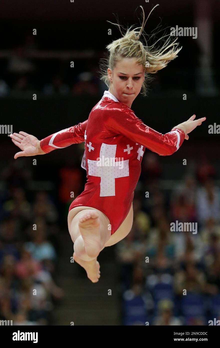 Swiss gymnast Giulia Steingruber performs on the balance beam during ...