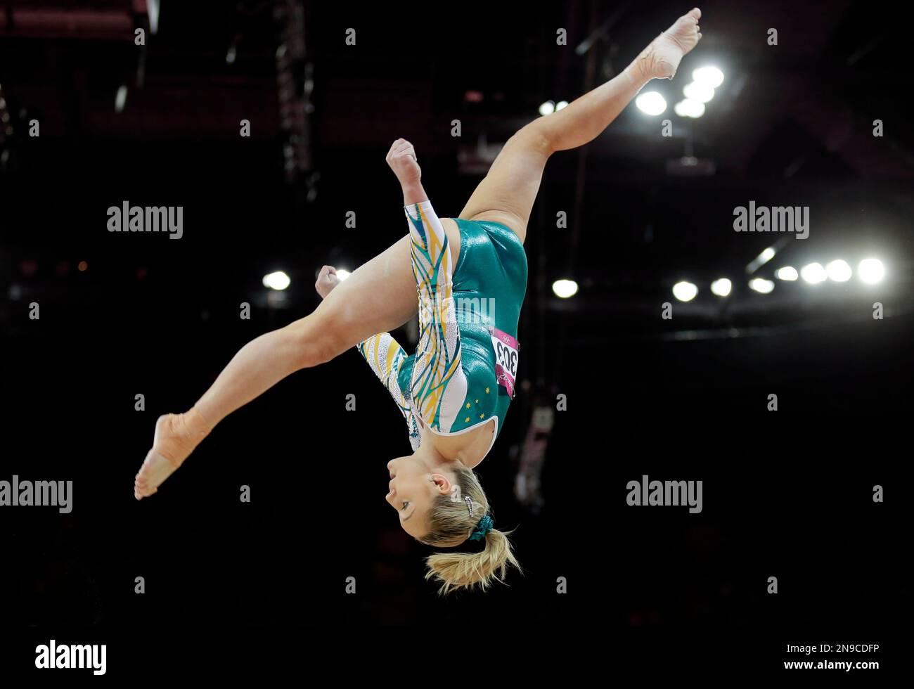 Australian gymnast Emily Little performs on the balance beam during the ...