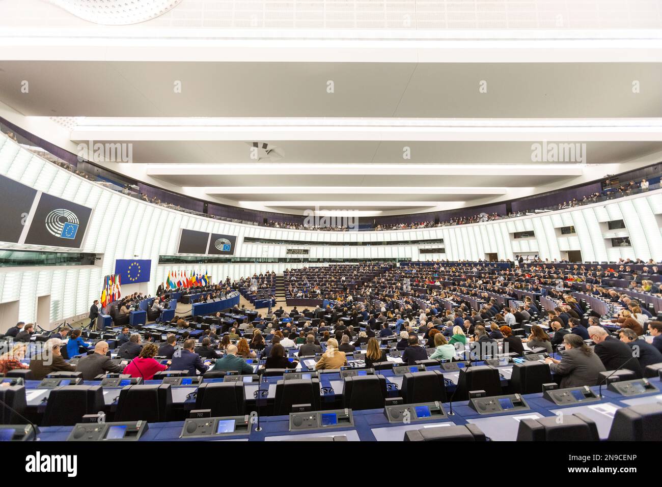 18 January 2023, France, Straßburg: Members of the European Parliament ...