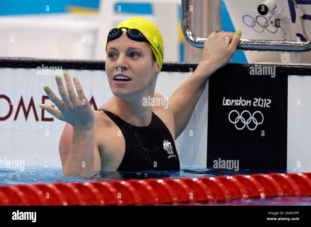 Australia's Emily Seebohm reacts after competing in the women's 100 ...