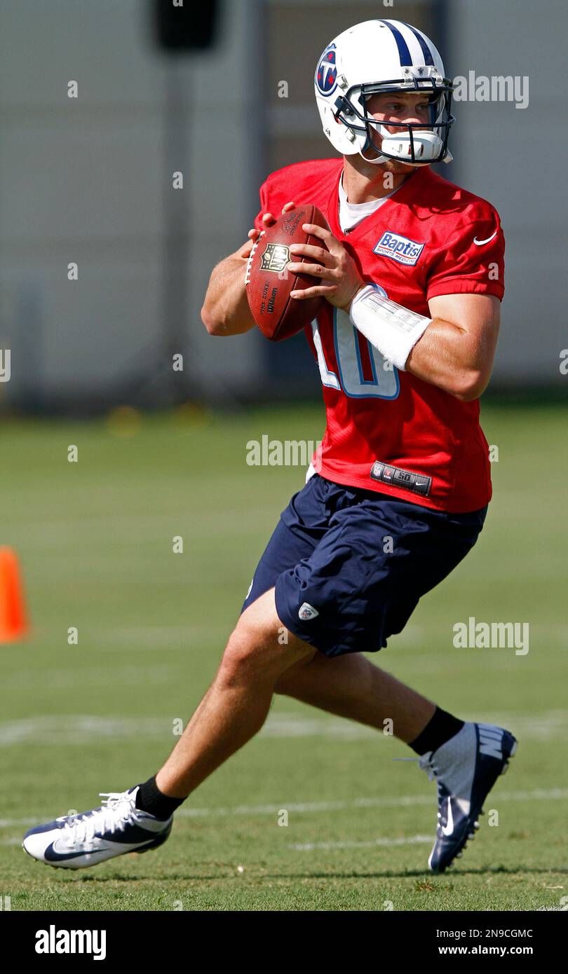 Tennessee Titan quarterback Jake Locker throws to a receiver during NFL ...